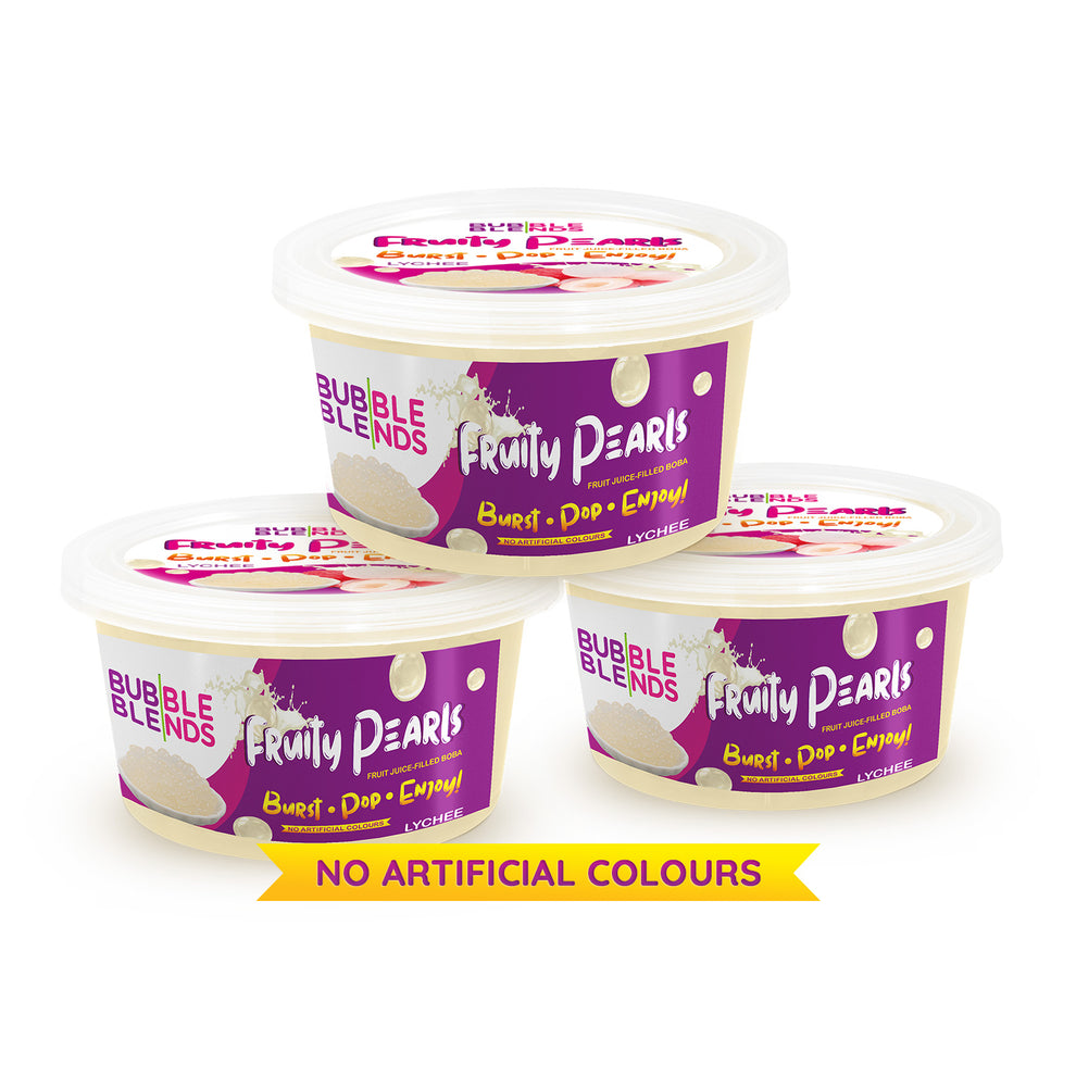 3-Pack 450g Lychee Popping Boba Fruity Pearls – Bubble Blends